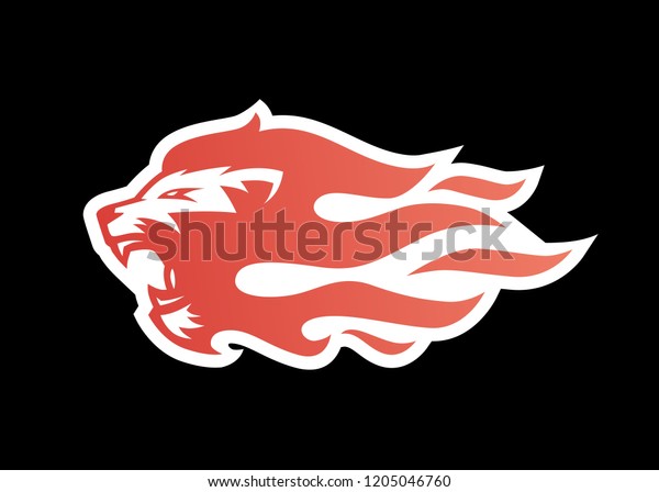 Lion Fire Flame Logo Vector Illustration Stock Vector (Royalty Free ...