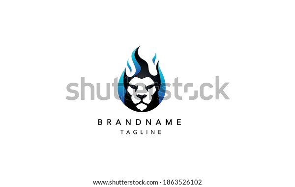 Lion Fire Logo Design Template Vector Stock Vector (Royalty Free ...