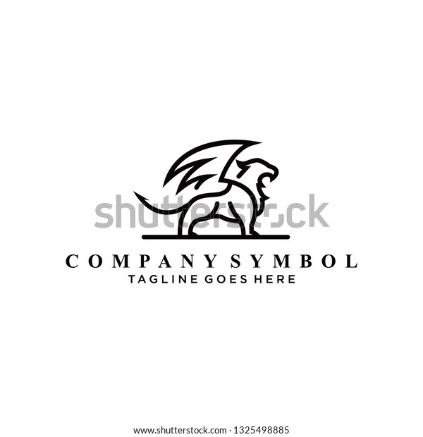 Lion Flay Logo Design Stock Vector (Royalty Free) 1325498885 | Shutterstock
