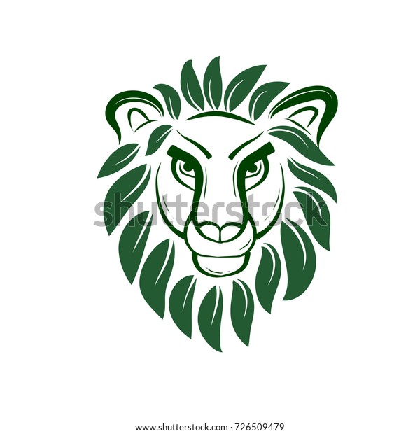 Lion Green Leaf Mane Stock Vector (Royalty Free) 726509479 | Shutterstock
