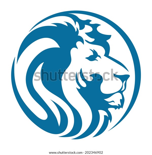 Lion Head Blue Stock Vector (Royalty Free) 202346902