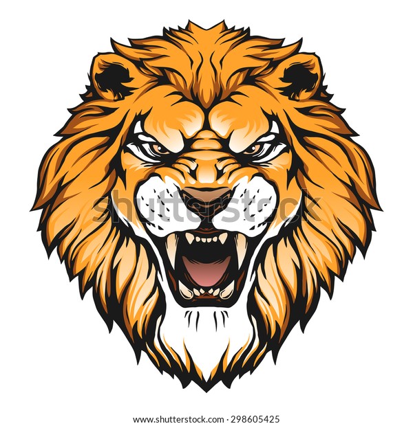 Lion Head Illustration Stock Vector (Royalty Free) 298605425