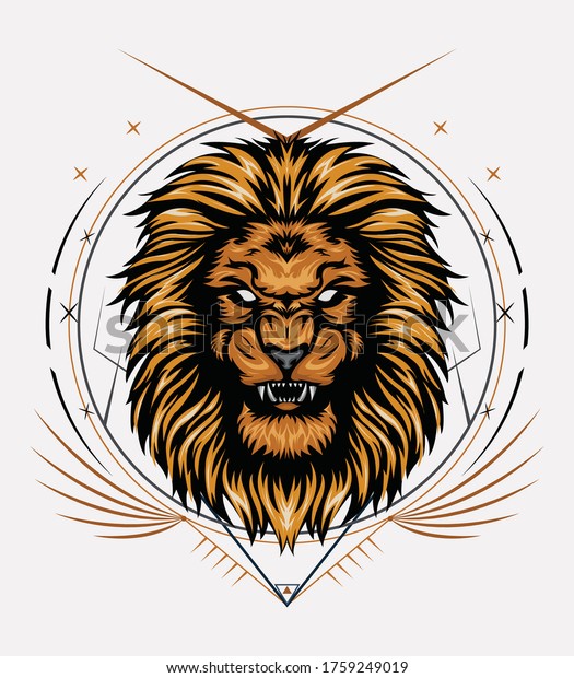 Lion Head Sacred Symbol Vector Lion Stock Vector (Royalty Free ...