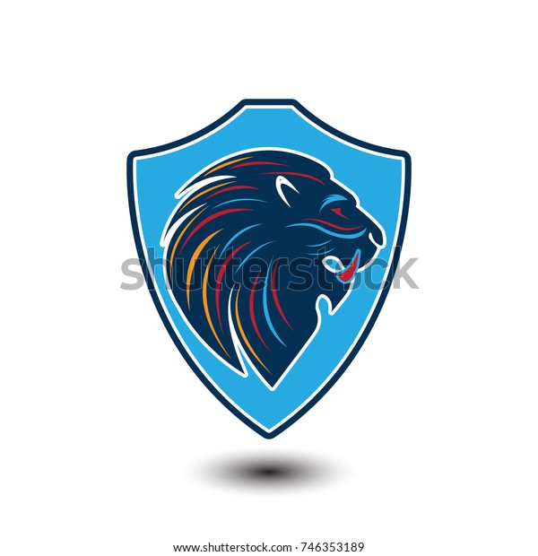 Lion Head Shield Vector Illustration Stock Vector (Royalty Free ...