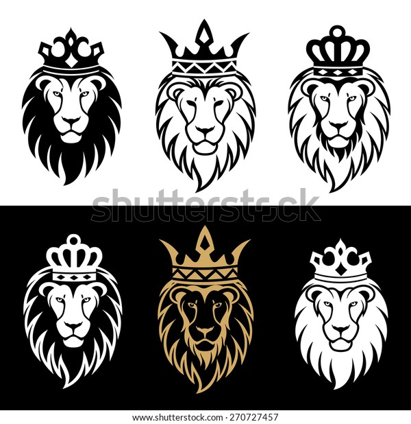Lion Head Signs Labels Stock Vector (Royalty Free) 270727457 | Shutterstock