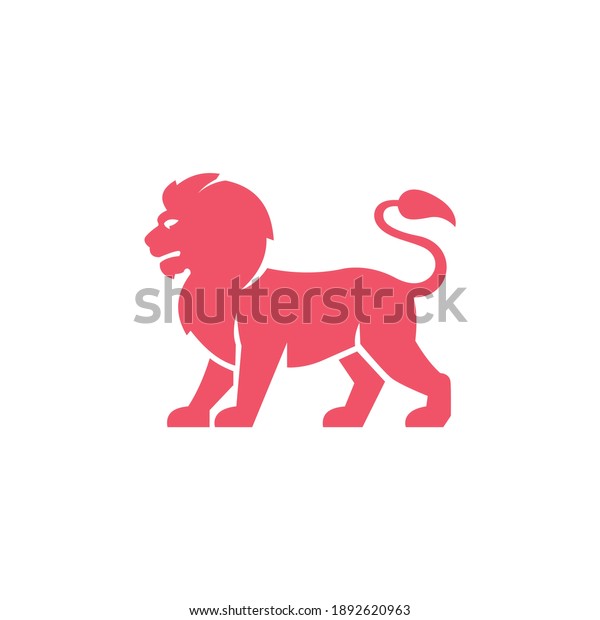 Lion Icon Red Color Logo Vector Stock Vector (Royalty Free) 1892620963 ...
