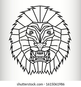 Lion Illustration Vector Style Line Art Stock Vector (Royalty Free ...