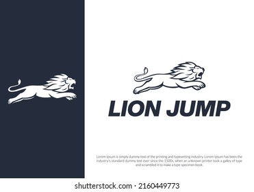 Lion Jump Logo Design Logo Template Stock Vector (Royalty Free ...