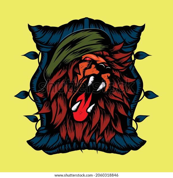 Lion King Head Vector Illustration Artwork Stock Vector (Royalty Free ...