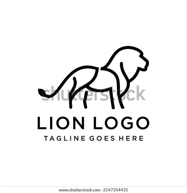 Lion Line Drawing Logo Icon Label 库存矢量图（免版税）2147354435 | Shutterstock