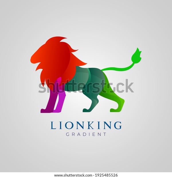 Lion Logo Design Gradient Color Multi Stock Vector (Royalty Free ...