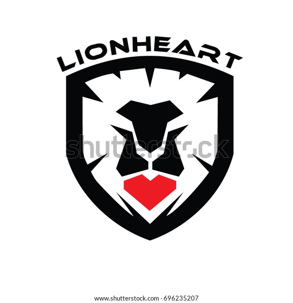 Lion Logo Design Template Heart Logo Stock Vector (Royalty Free) 696235207