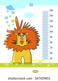 Vektor Stok Lion Meter Metre Wall Height 50 (Tanpa Royalti) 347439851 ...