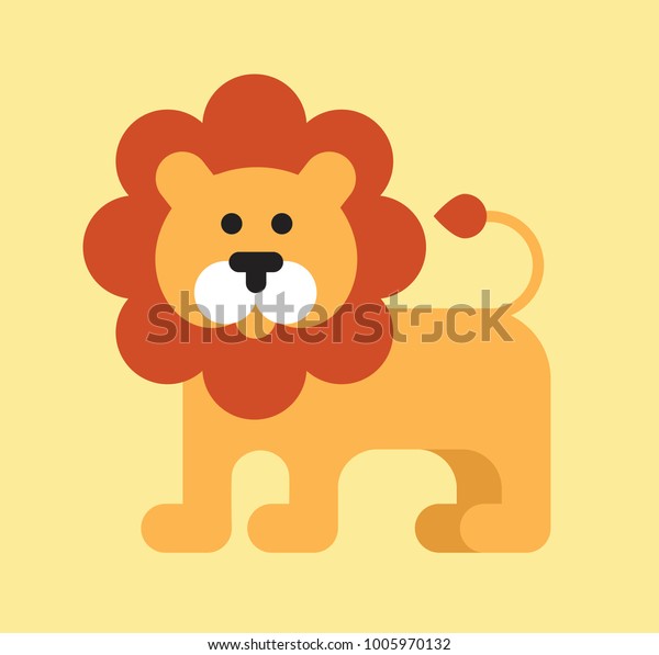 Lion On Yellow Background Stock Vector (Royalty Free) 1005970132 ...