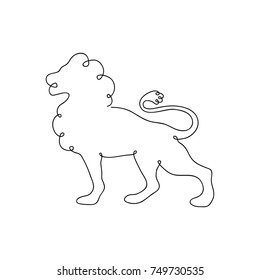 Lion One Line Drawing Continuous Line Stock Vector (Royalty Free) 749730535