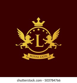 Lion Rampant Logo Stock Vector (Royalty Free) 503784766