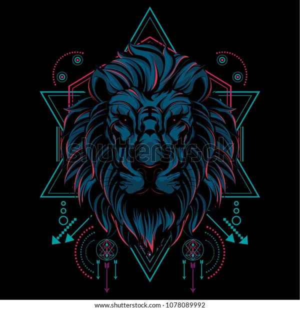 Lion Sacred Geometry Stock Vector (Royalty Free) 1078089992 | Shutterstock
