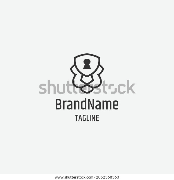 Lion Security Linear Premiun Logo Template Stock Vector (Royalty Free ...