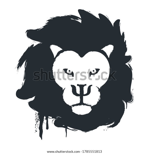Lion Shaped Psychology Logo Vector Watercolor Stock Vector (Royalty ...