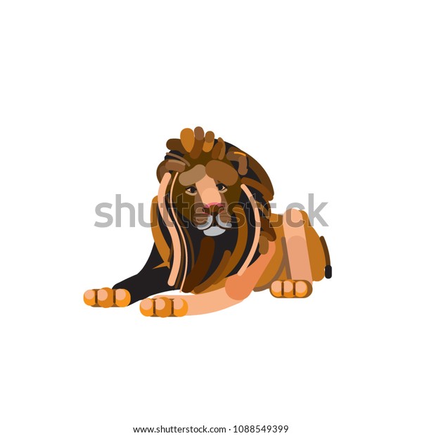 Lion Sitting Vector Illustration Lion On Stock Vector (Royalty Free ...