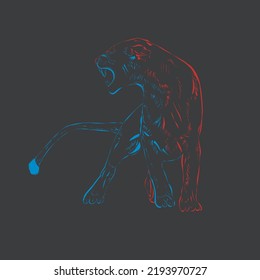 Lion Sketch Red Blue Lion Vector Stock Vector (Royalty Free) 2193970727 ...