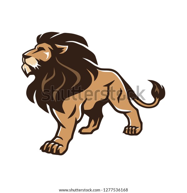 Lion Stand Pride Logo Mascot Design Stock Vector (Royalty Free) 1277536168