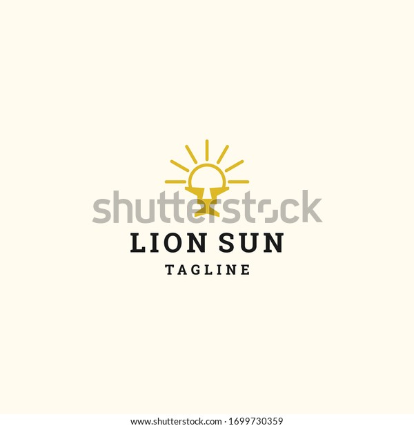 Lion Sun Logo Template Design Vector Stock Vector (Royalty Free ...