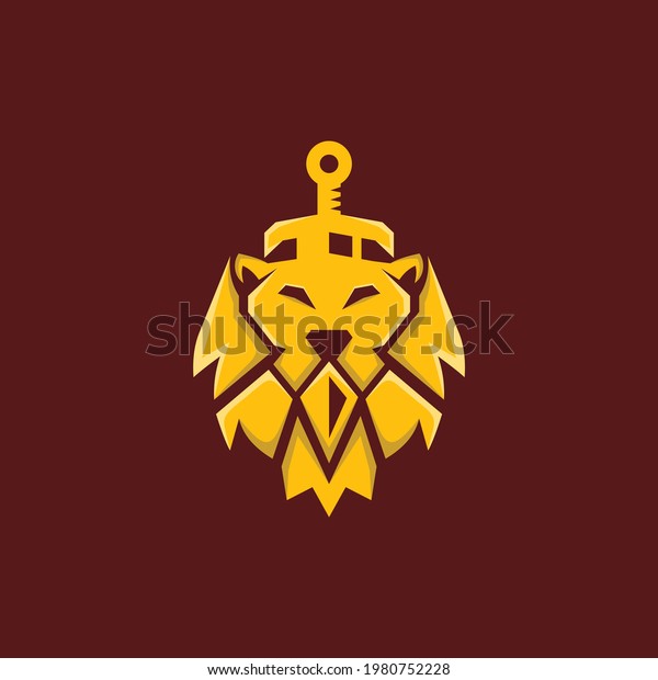 Lion Sword Creative Logo Design Stock Vector (Royalty Free) 1980752228 ...
