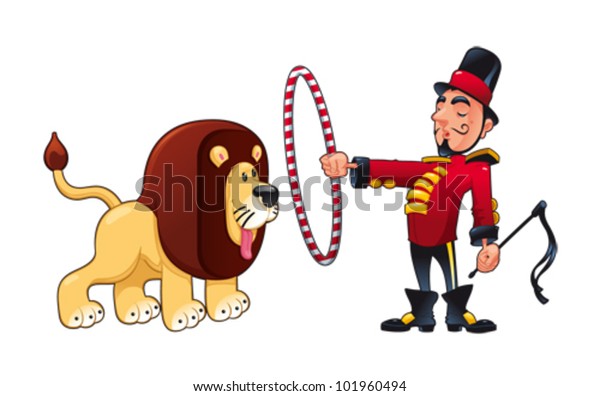 Lion Tamer Lion Funny Cartoon Vector Stock Vector (Royalty Free) 101960494