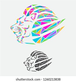 Lion Triangle Art Logo Stock Vector (Royalty Free) 1260213838 ...