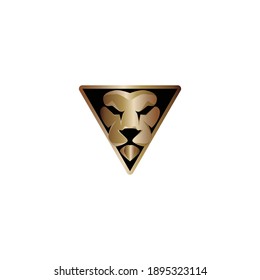Lion Triangle Face Vector Illustration Icon Stock Vector (Royalty Free ...