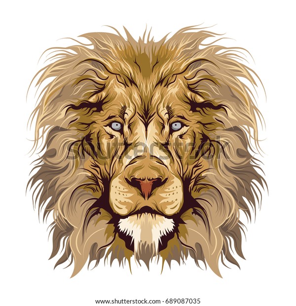Lion vector Illustration Detailed Isolated