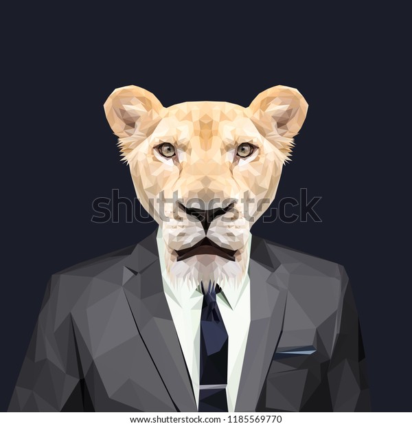 Lioness Dressed Suit Elegant Classy Style: เวกเตอร์สต็อก (ปลอดค่า ...