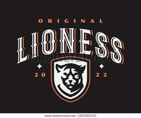 Lioness Head Logo Emblem Design Editable: เวกเตอร์สต็อก (ปลอดค่า ...