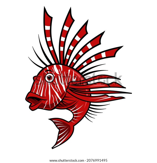 Lionfish Cartoon Illustration Vector Image Stock Vector (Royalty Free ...