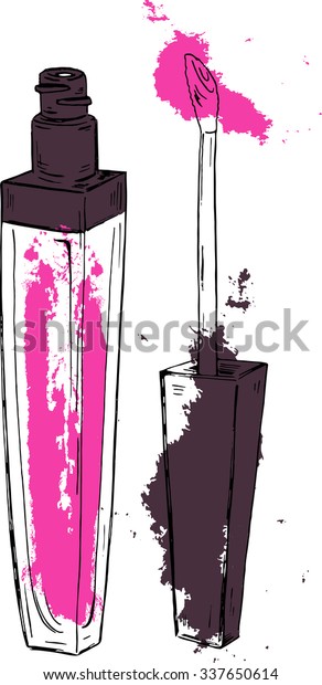 Lip Gloss Cartoon Sketch Drawn By Stock Vector (Royalty Free) 337650614 ...