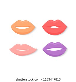 Lip Icon Vector Design Set Colorful Stock Vector (Royalty Free) 1153447813
