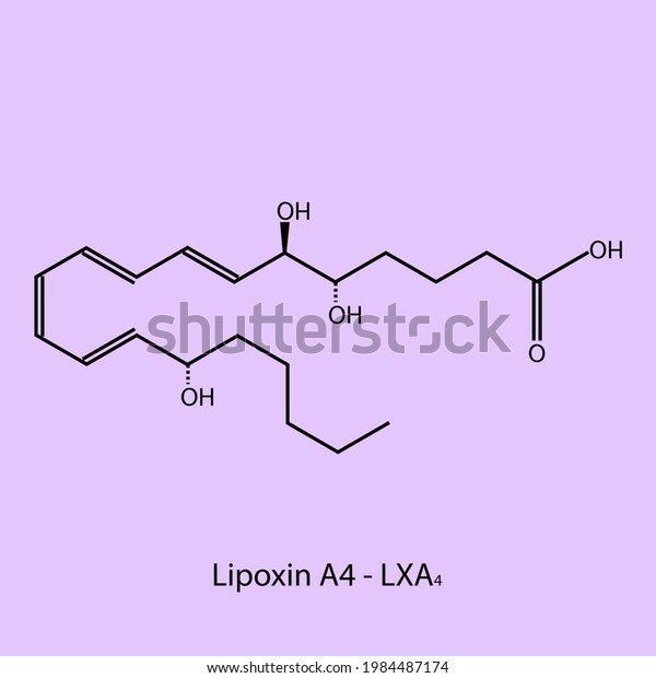 Lipoxin A4 Lipoxin Biomolecule Molecular Formula Stock Vector (Royalty ...
