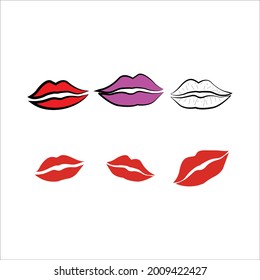 Lips Icon Design Template Illustration Stock Vector (Royalty Free ...
