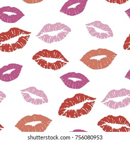 Lips Kiss Color Pattern Stock Vector (Royalty Free) 756080953 ...