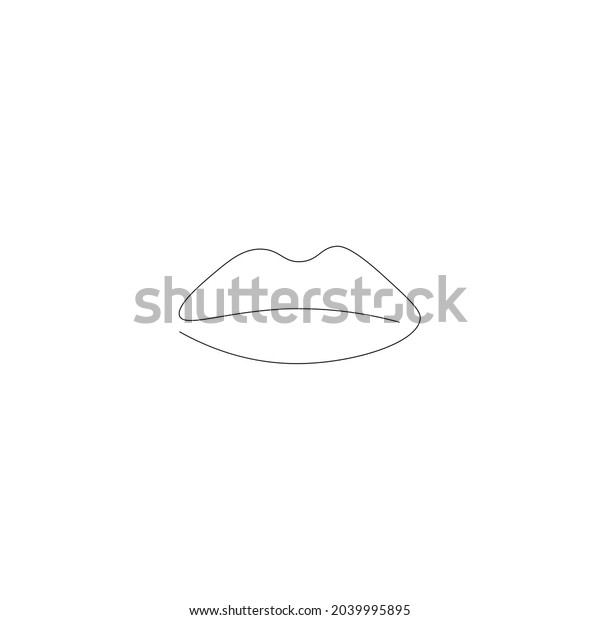 Lips Kiss Line Drawing Vector Illustration Stock Vector (Royalty Free ...
