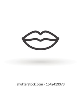 Lips Line Icon Trendy Flat Style Stock Vector (Royalty Free) 1542413378 ...