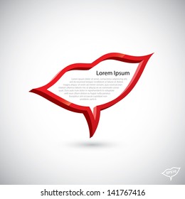 Lips Text Box Vector Illustration Stock Vector (Royalty Free) 141767416 ...