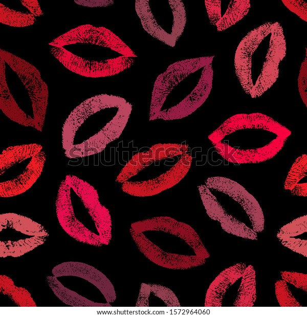 Lips Traces Joyful Design Lipstick Kisses Stock Vector (Royalty Free ...
