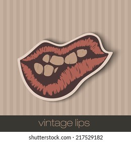 Lips Vintage Paper Stock Vector (Royalty Free) 217529182 | Shutterstock