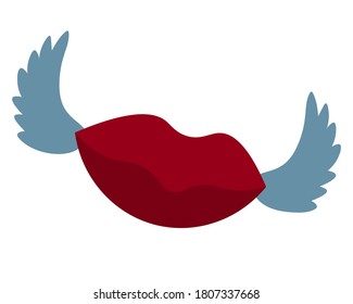 Lips Wings Colorful Vector Illustration Isolated Stock Vector (Royalty ...
