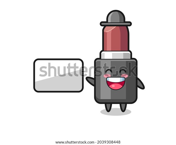 Lipstick Cartoon Illustration Doing Presentation Cute Stock Vector ...