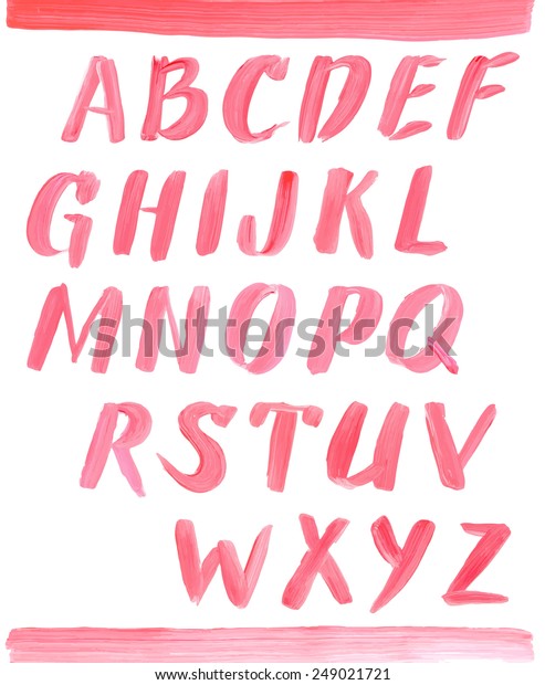 Lipstick Font Hand Drawn Red Oil Stock Vector (Royalty Free) 249021721