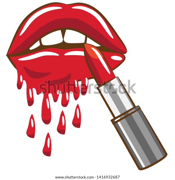 Lipstick Vector Graphic Clipart Design Stock Vector (Royalty Free ...