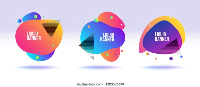 Liquid Banner Collection Abstract Fluid Liquid Stock Vector (Royalty ...